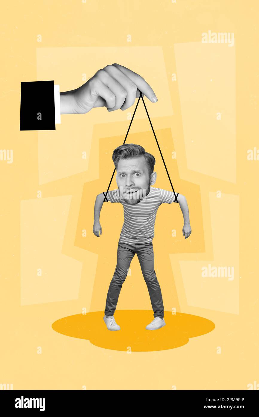 Creative abstract template graphics collage image of arm holding ...