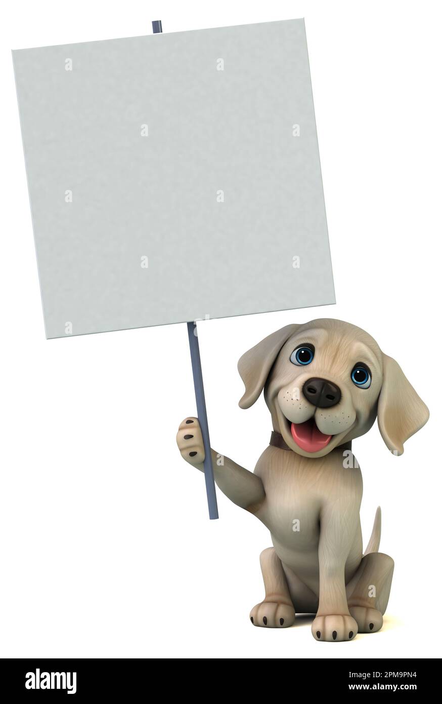 Fun 3D cartoon white Labrador retriever Stock Photo - Alamy