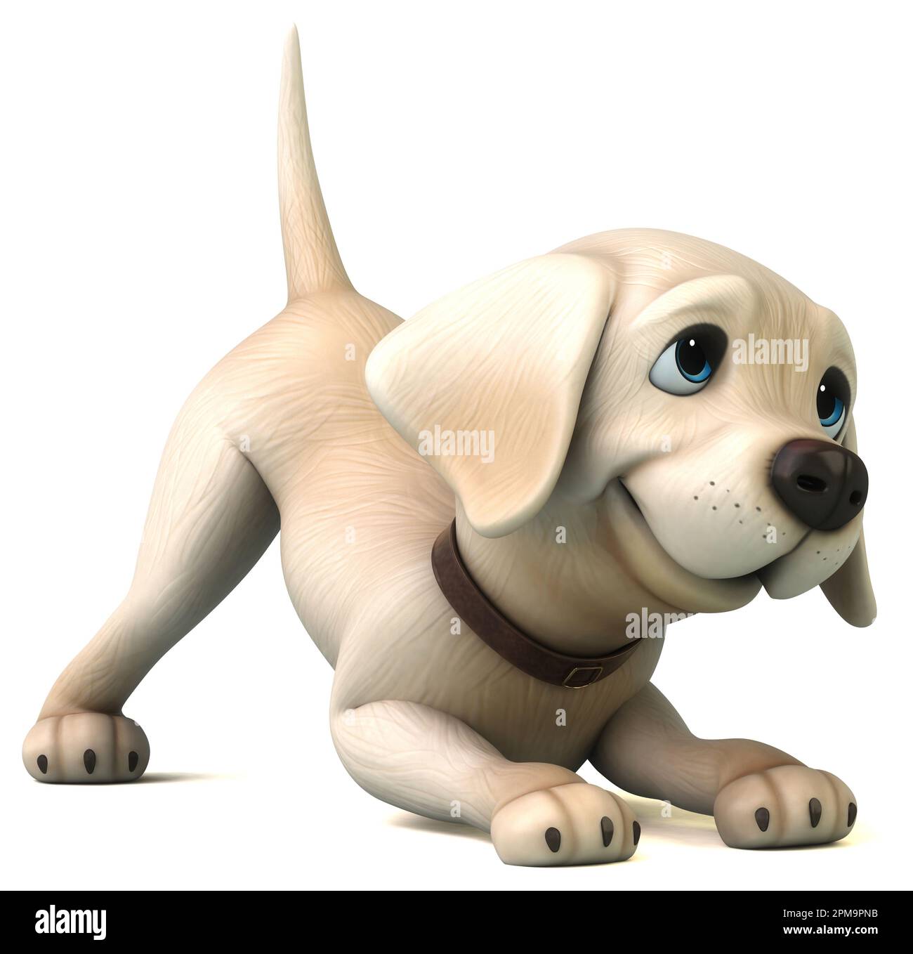 Fun 3D cartoon white Labrador retriever Stock Photo - Alamy