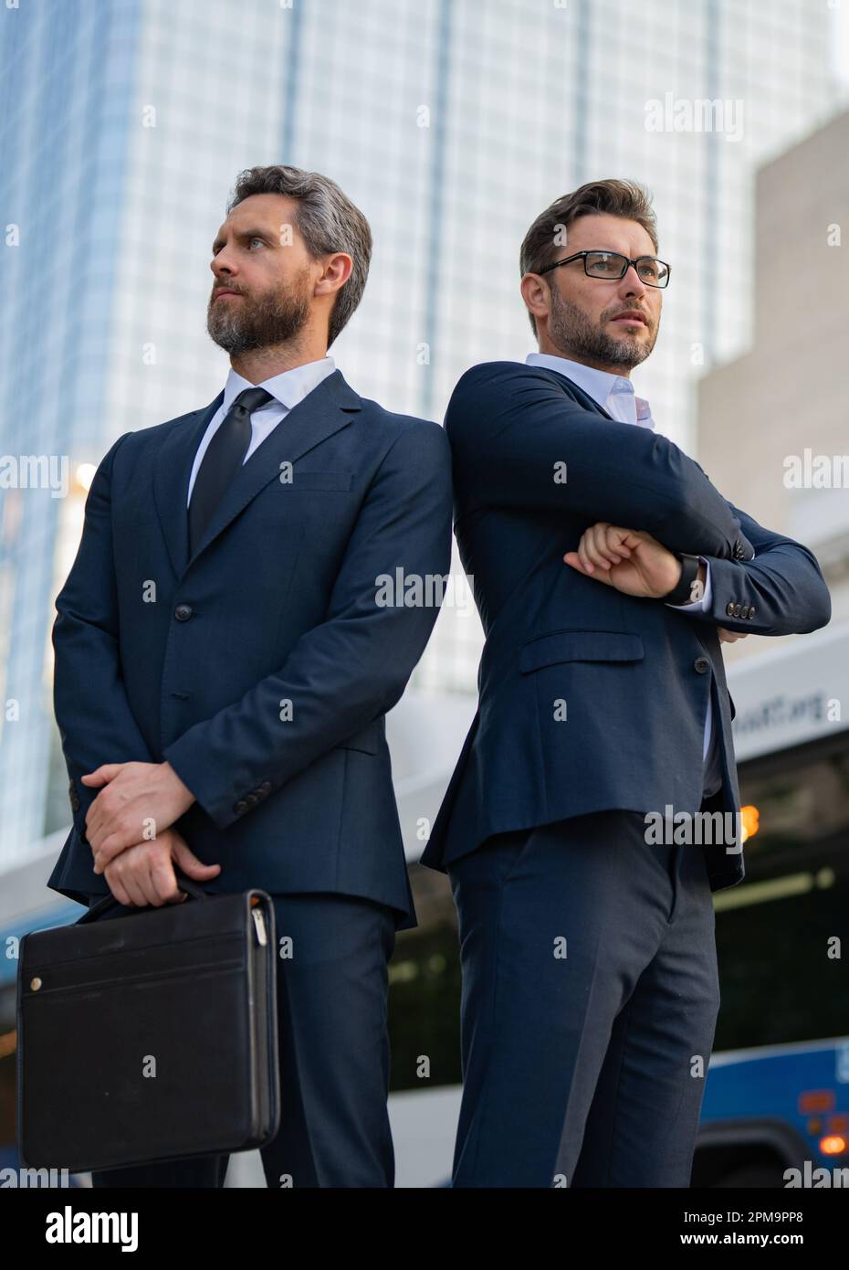 Business teams success strategy. Two business men strategic goals ...