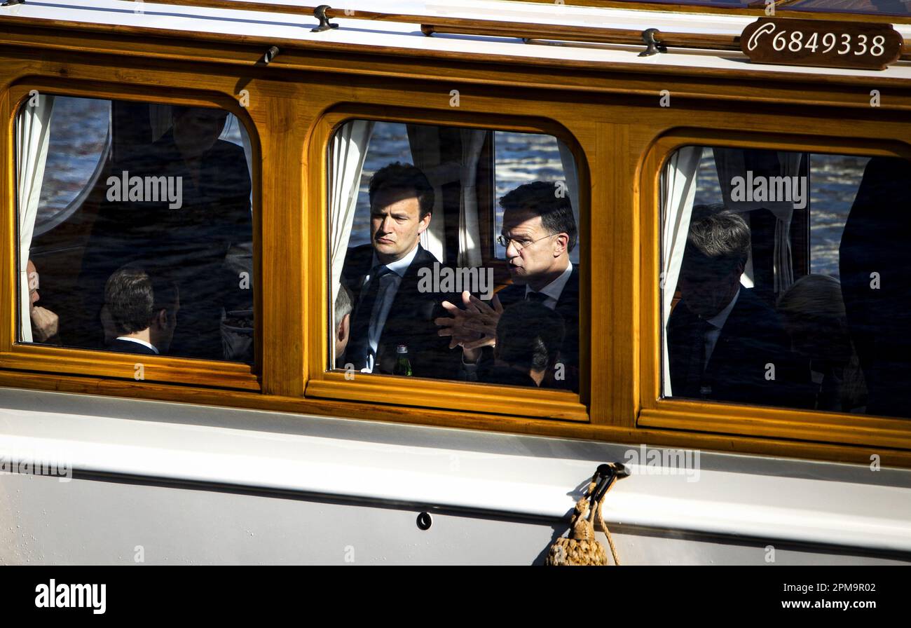 AMSTERDAM - 12/04/2023, French President Emmanuel Macron and Prime ...