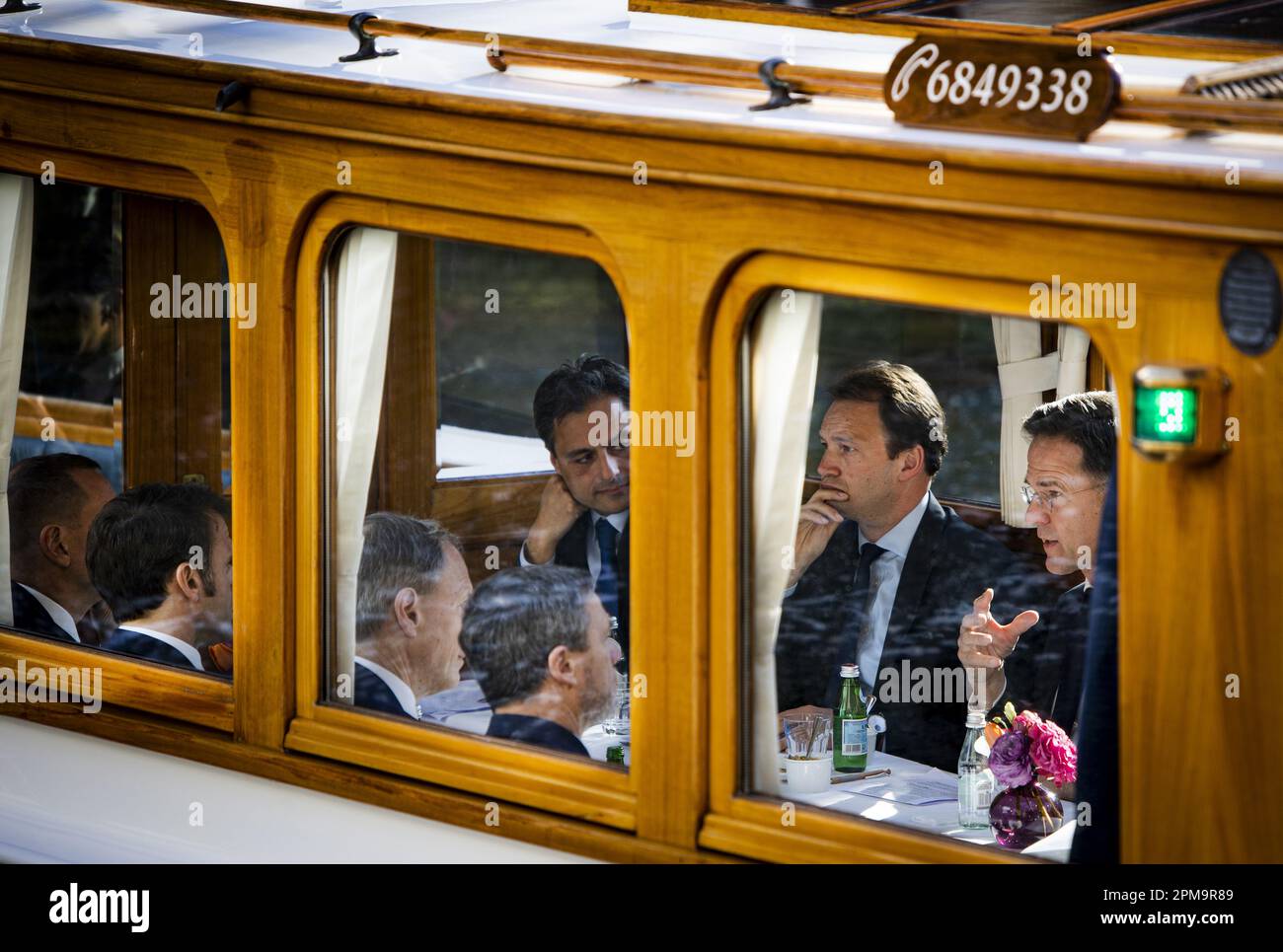 AMSTERDAM - 12/04/2023, French President Emmanuel Macron and Prime ...