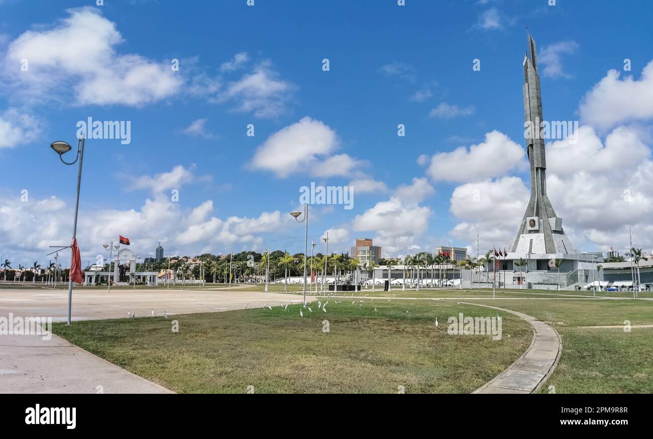 Luanda Angola - 03 24 2023: Exterior Panoramic view at the Memorial in honor of Doctor António ...
