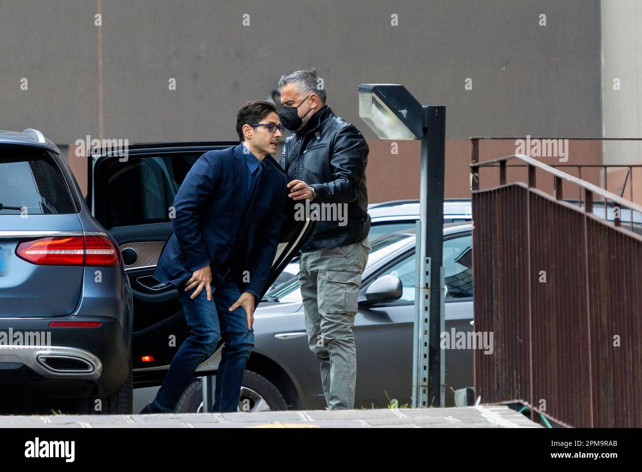 Piersilvio Berlusconi, left, arrives to the San Raffaele Hospital where ...