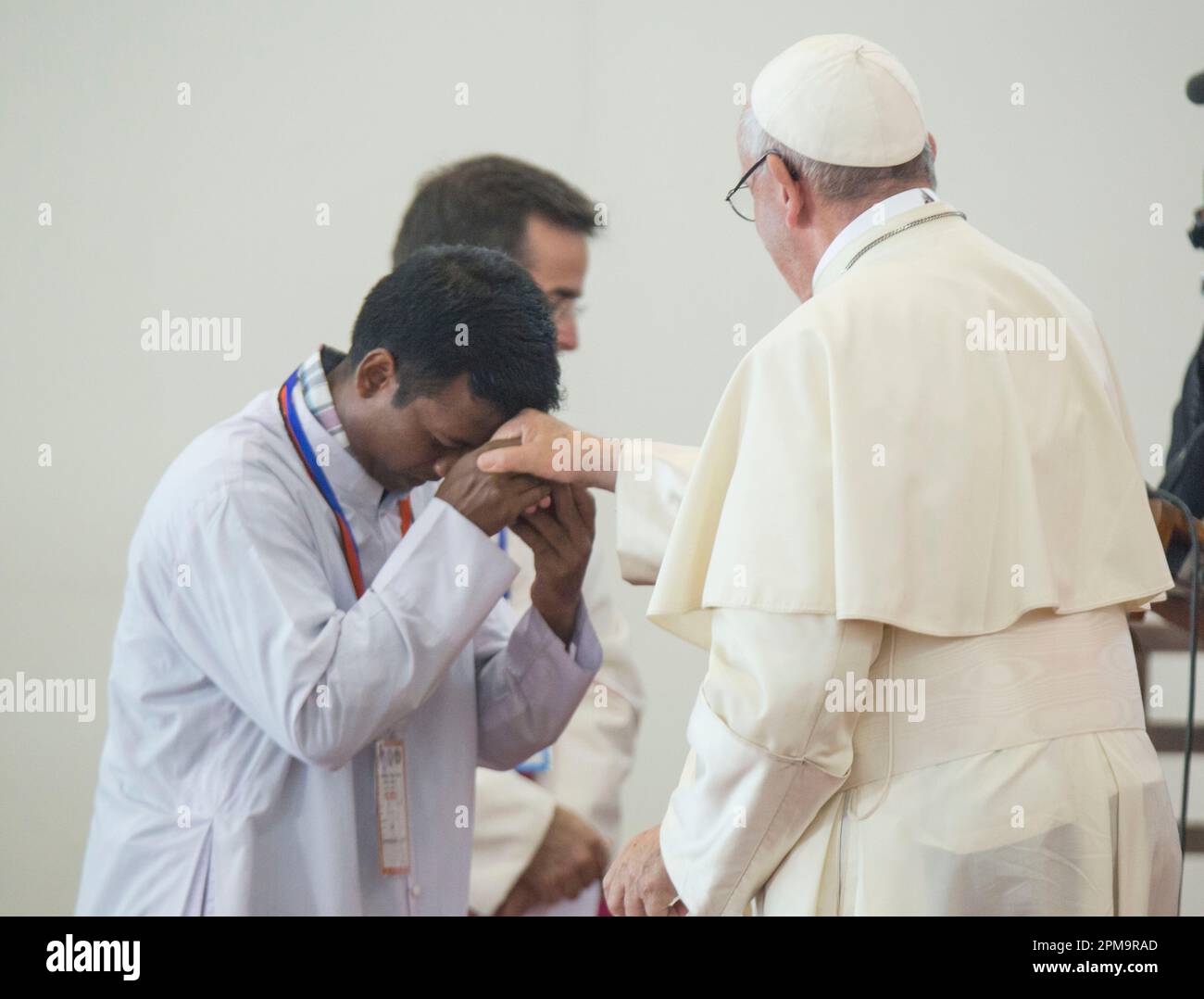 Pope Francis arrives at the Church of the Holy Rosary at Tejgaon in ...