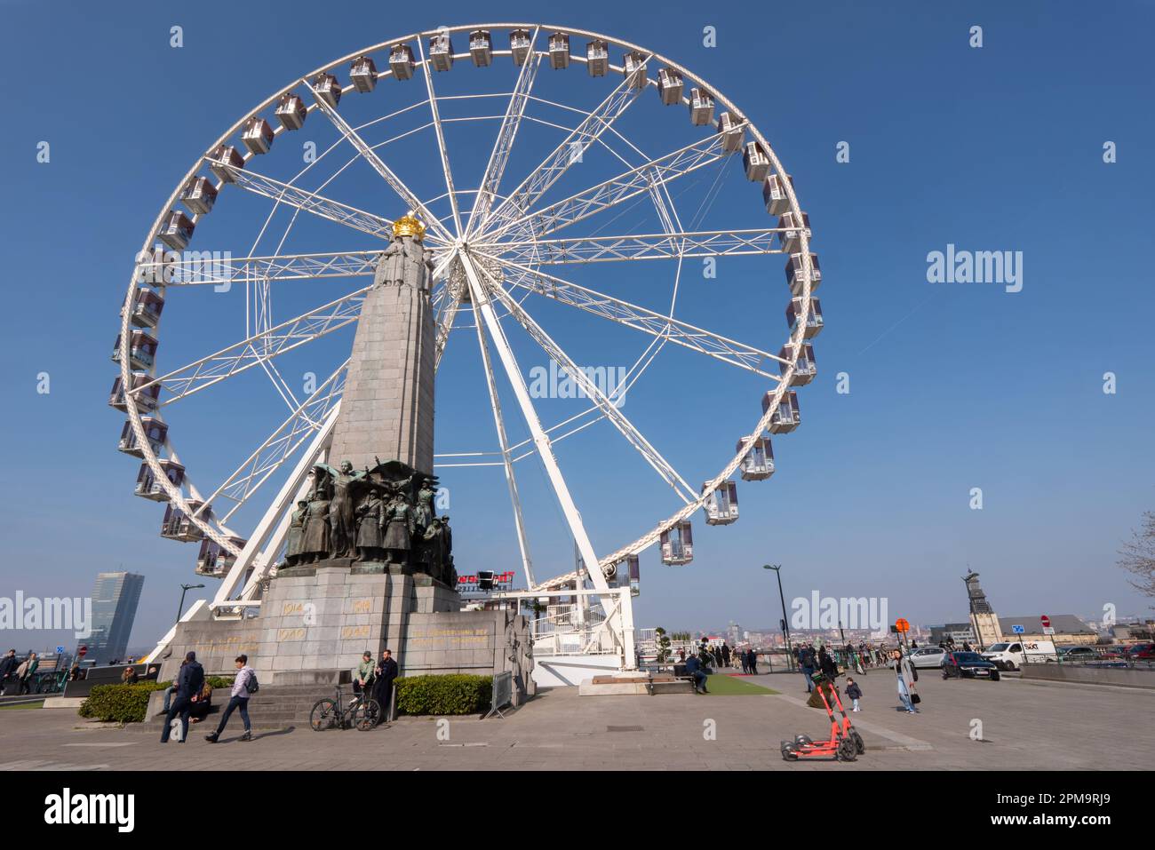 Electric scooters parked on pavement. Outside court buildings, Palace ...