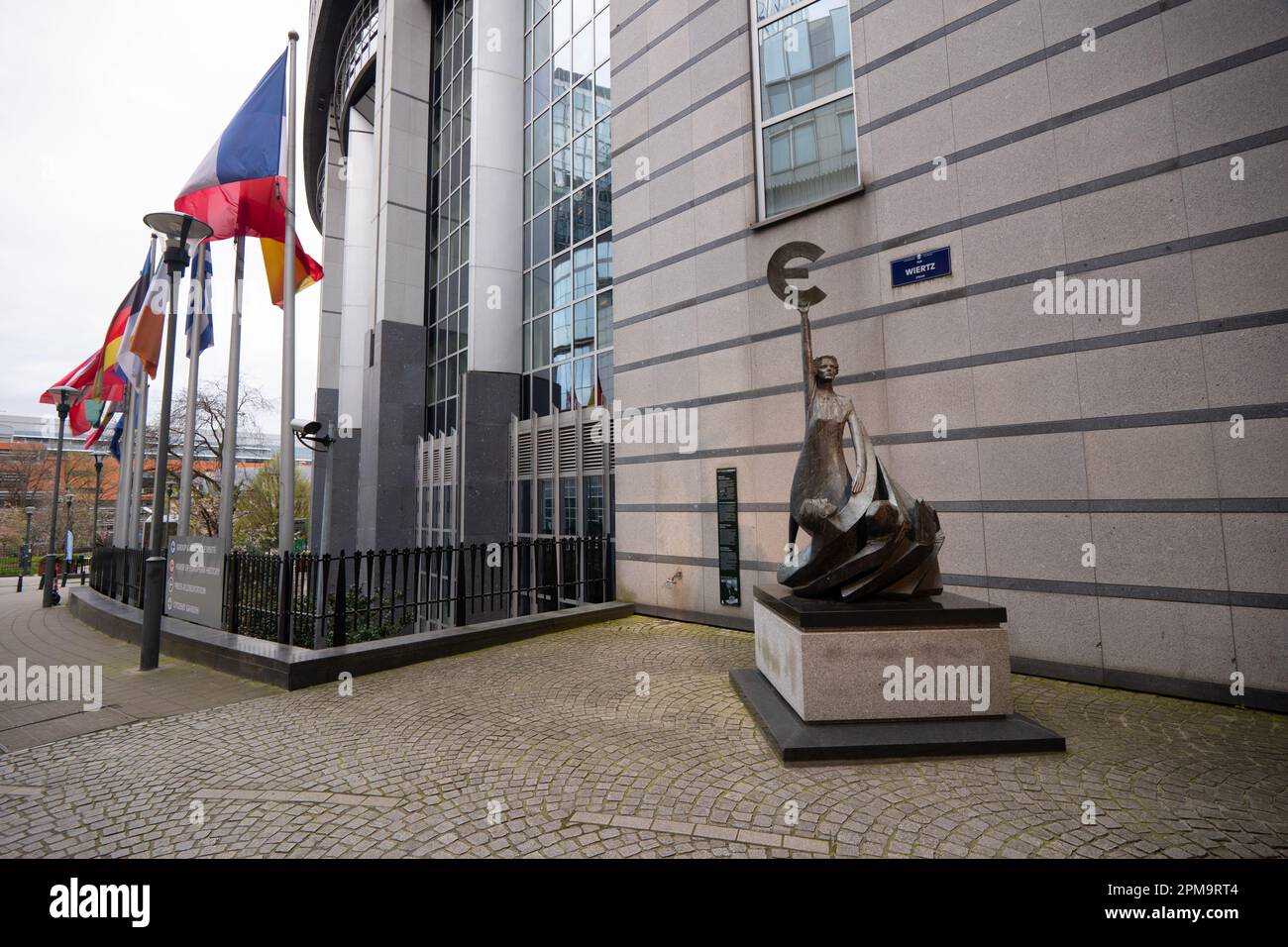 "Europe", statue of Europa holding the Greek epsilon at the European ...