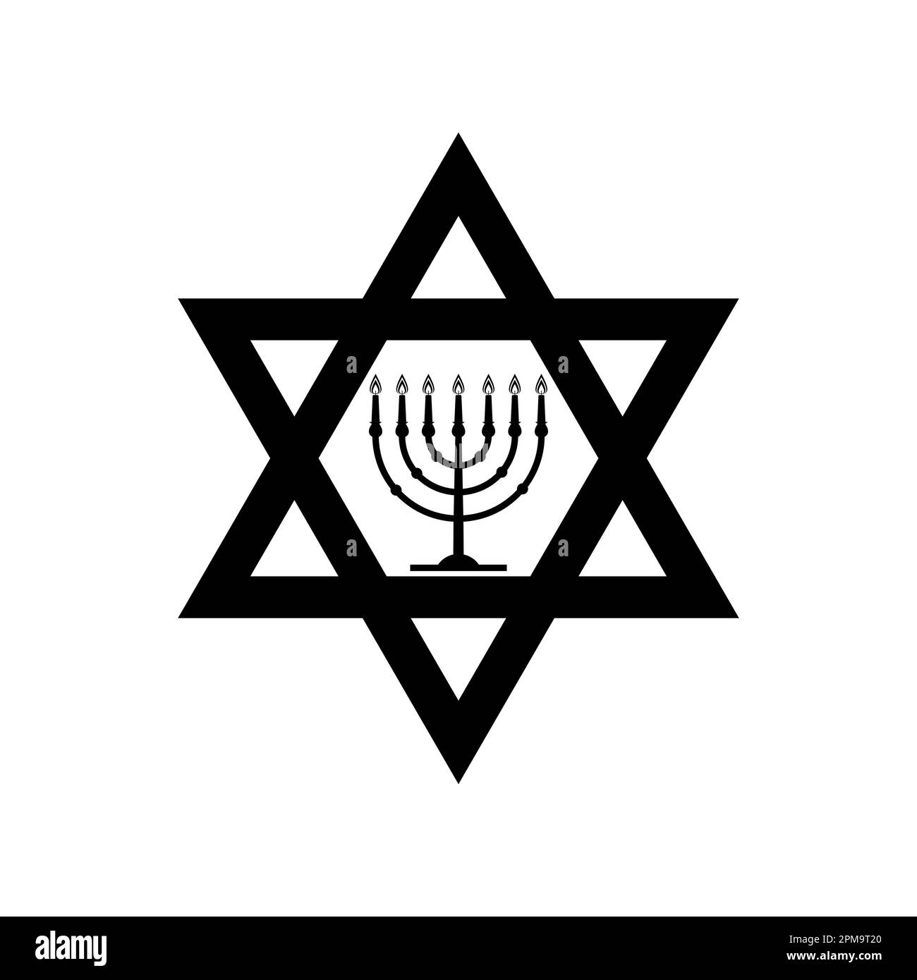 Vector illustration of the Jewish Star of David symbol combined with decorative design elements ...