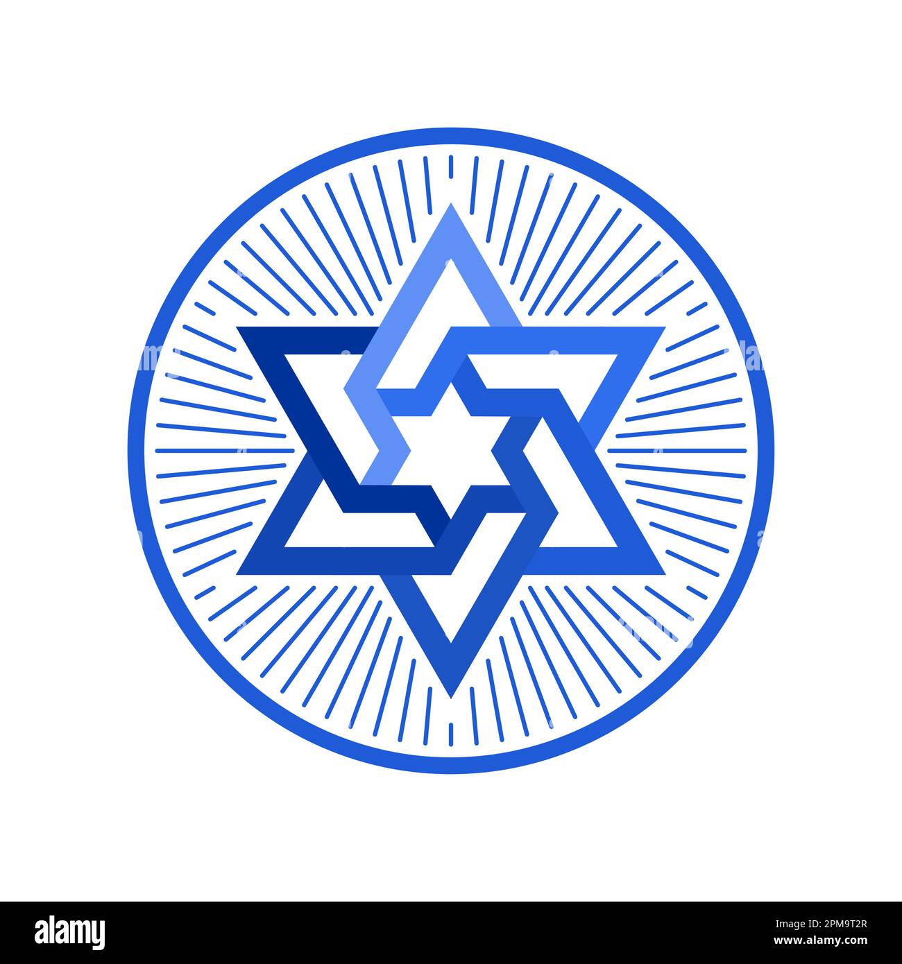 Vector illustration of the Jewish Star of David symbol combined with ...