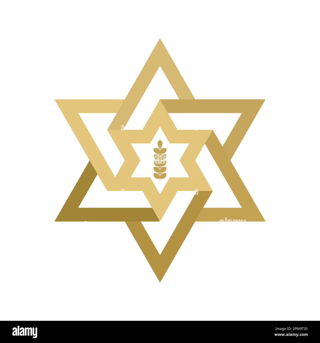 Vector illustration of the Jewish Star of David symbol combined with ...