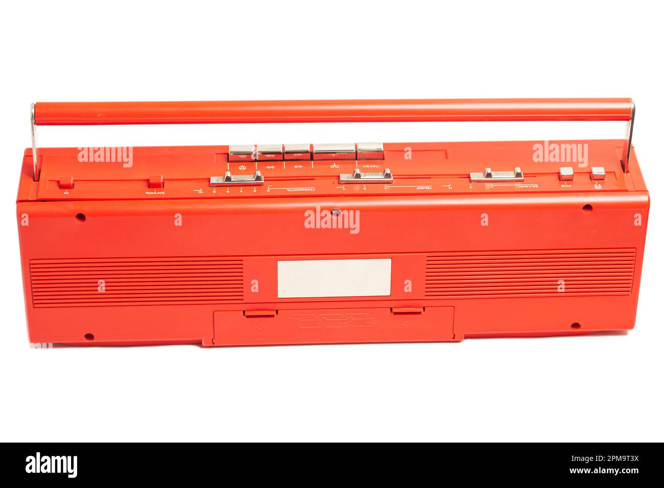 The back of Retro portable stereo cassette recorder Stock Photo - Alamy