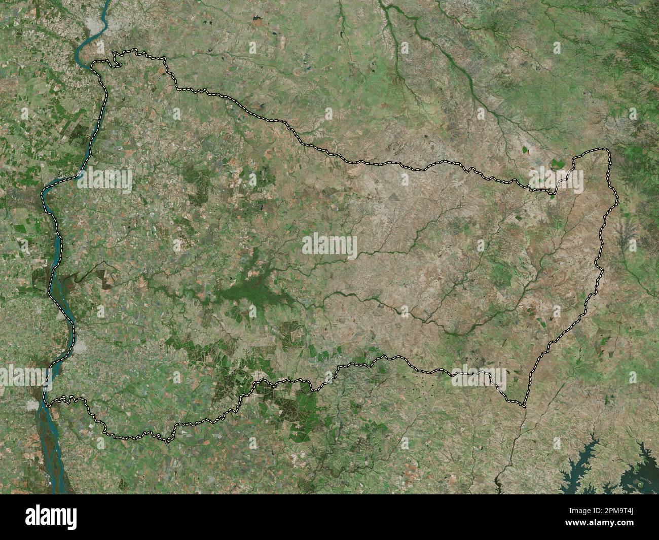 Paysandu, department of Uruguay. High resolution satellite map Stock ...