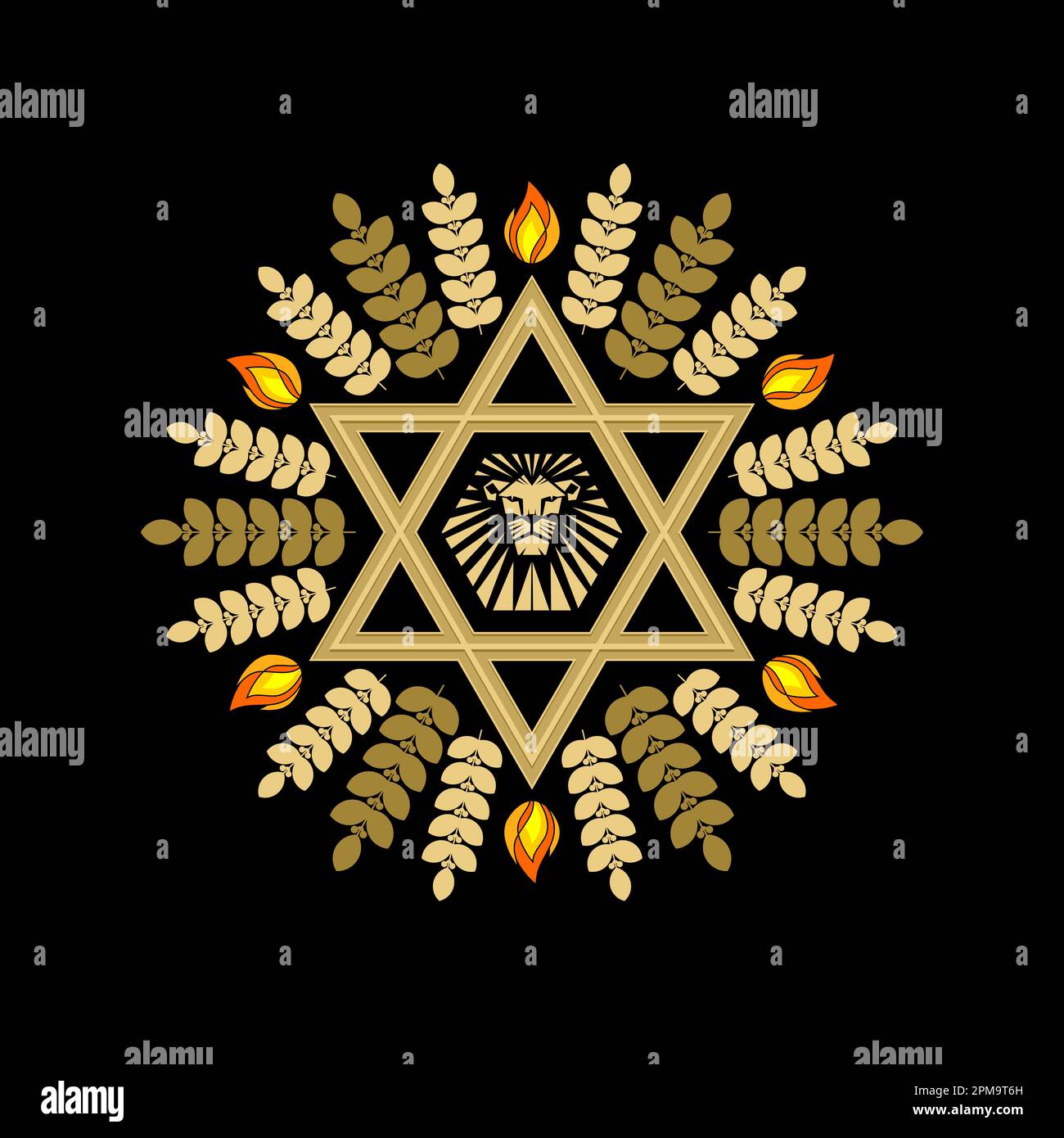 Vector illustration of the Jewish Star of David symbol combined with ...