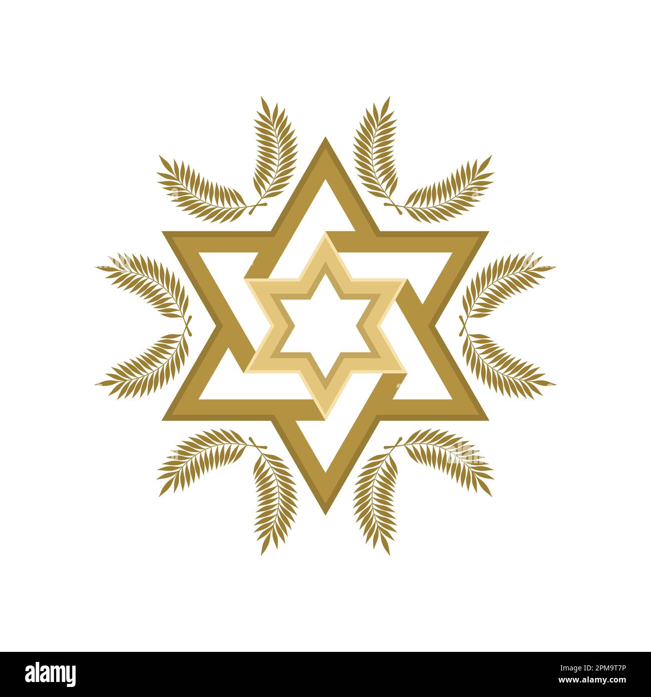 Vector illustration of the Jewish Star of David symbol combined with decorative design elements ...