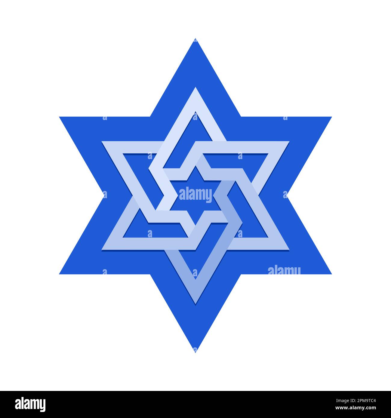 Vector illustration of the Jewish Star of David symbol combined with ...