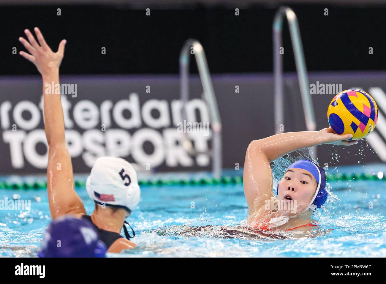 ROTTERDAM, NETHERLANDS - APRIL 12: Huan Wang of China during the Women ...