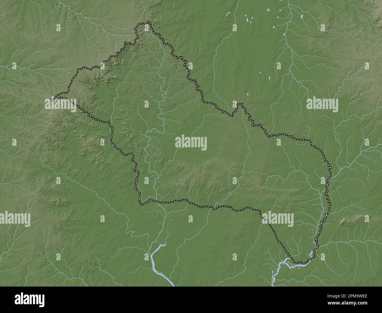 Rivera, department of Uruguay. Elevation map colored in wiki style with ...