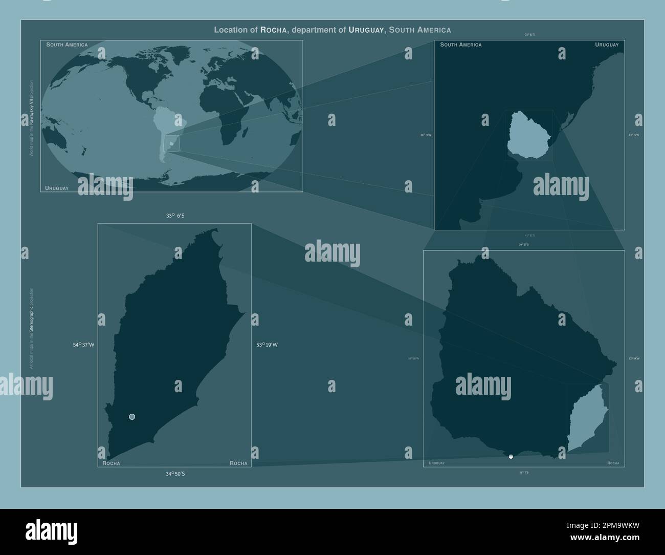 Rocha, department of Uruguay. Diagram showing the location of the ...