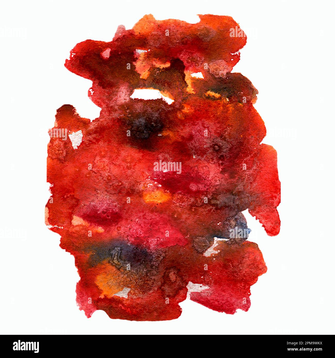 Watercolor blot isolated on white background. Colorful abstract ...