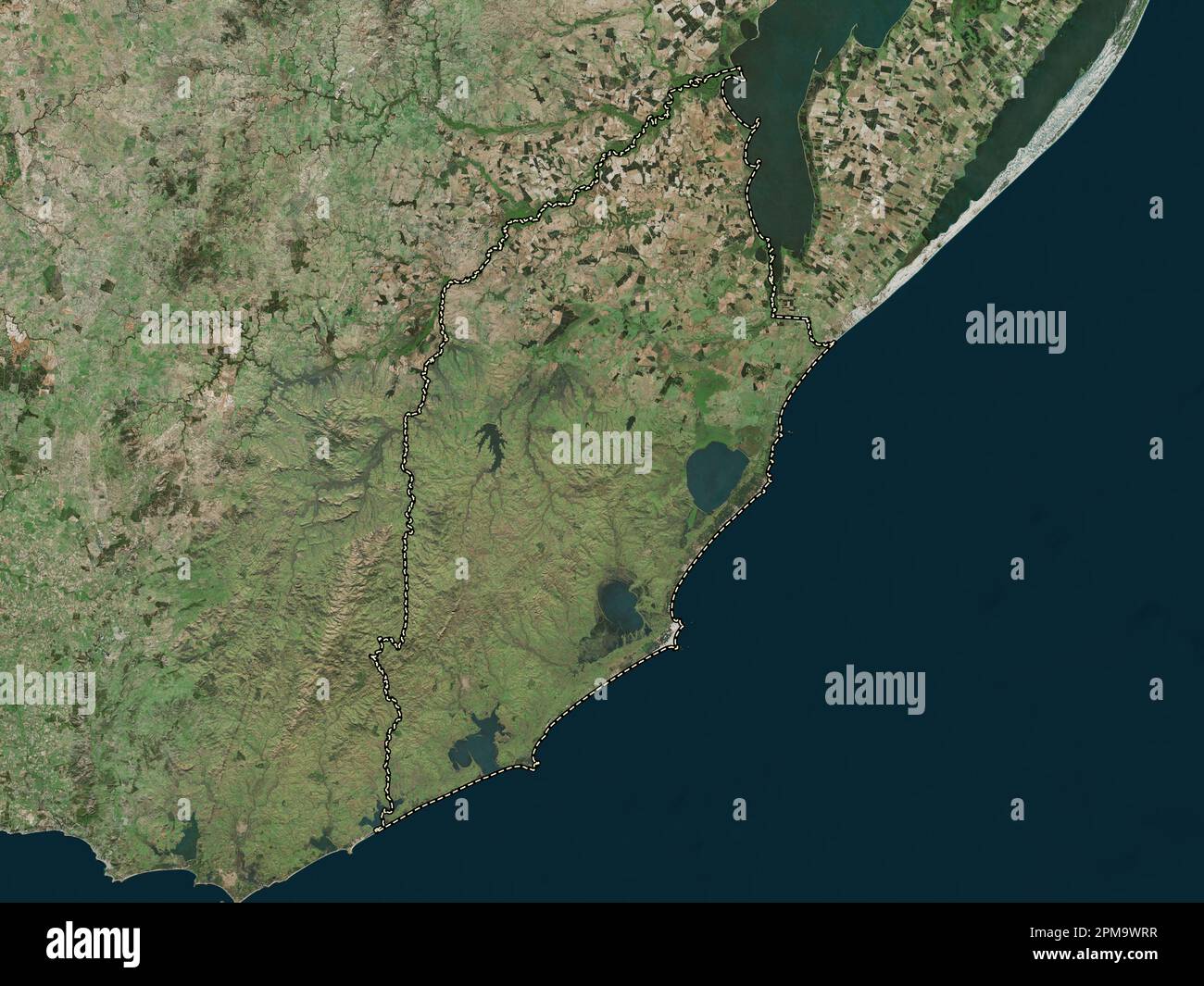 Rocha, department of Uruguay. High resolution satellite map Stock Photo ...