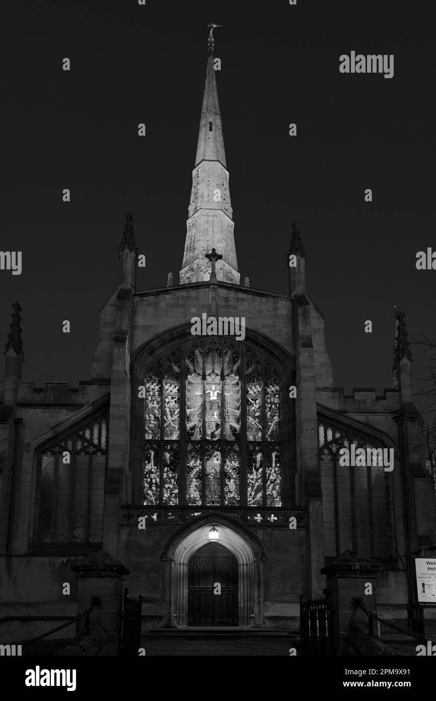 Dusk view of the Holy Trinity church, Coventry City, Warwickshire ...