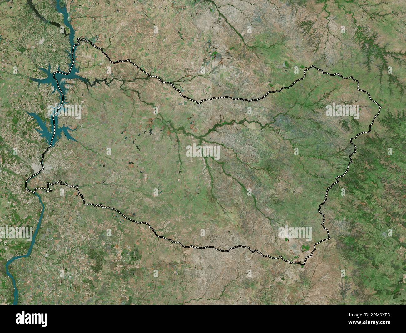 Salto, department of Uruguay. High resolution satellite map Stock Photo ...