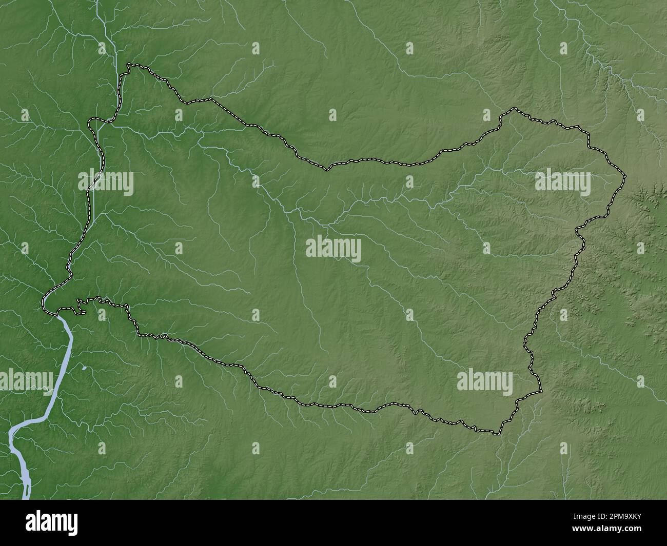 Salto, department of Uruguay. Elevation map colored in wiki style with ...
