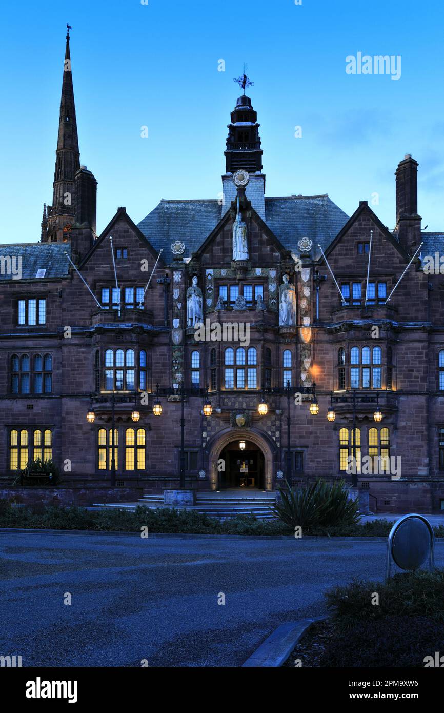 Night view of Coventry City Council building, Earl Street, Coventry ...
