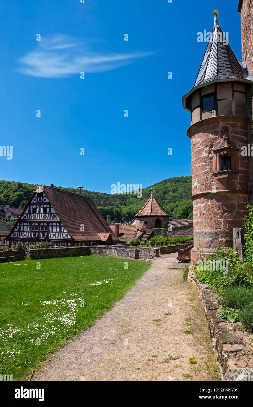 Half-timbered town hall with fortification of the fortified church ...