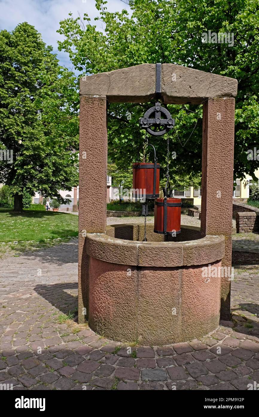 Old draw well, Ladenburg Stock Photo - Alamy