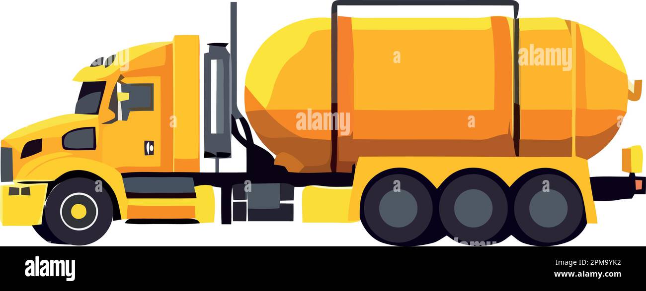 Truck driver delivering cargo container on highway Stock Vector Image ...