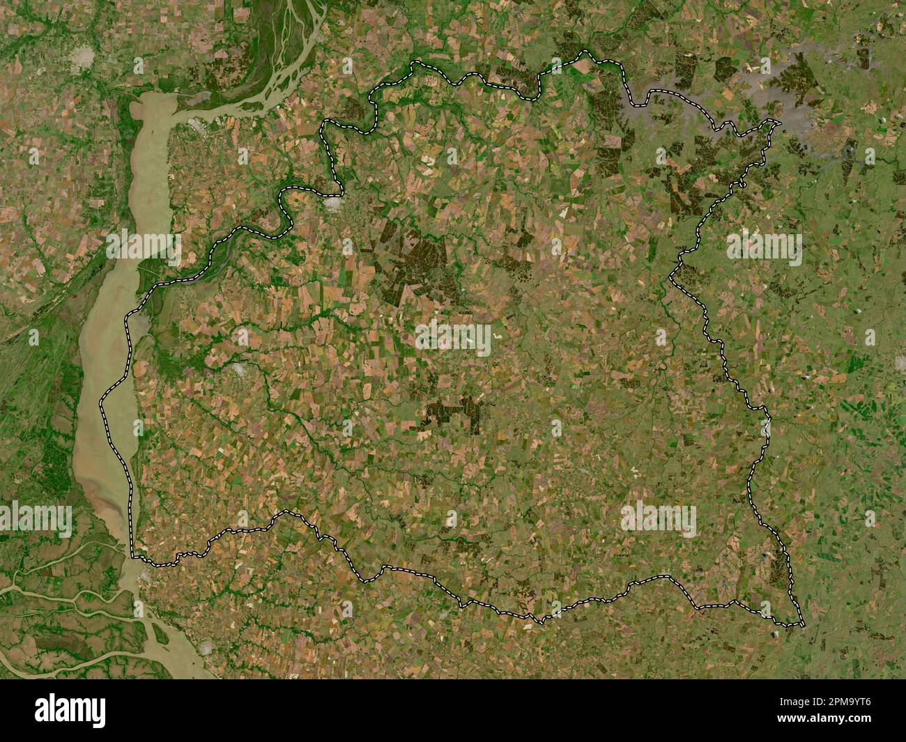 Soriano, department of Uruguay. Low resolution satellite map Stock ...