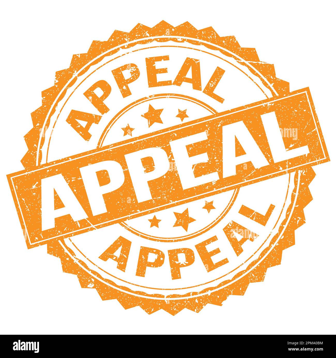 APPEAL text written on orange round stamp sign Stock Photo - Alamy