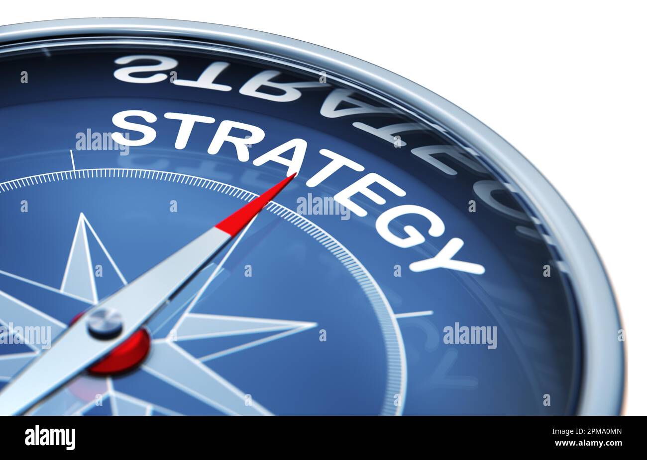 rendering of a compass with a strategy icon Stock Photo - Alamy