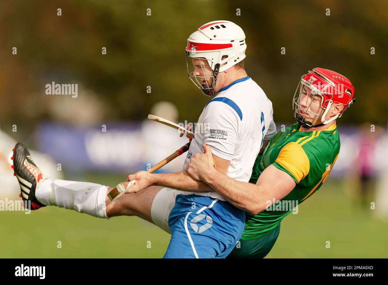 Marine Harvest Scotland v Ireland shinty hurling international, played ...