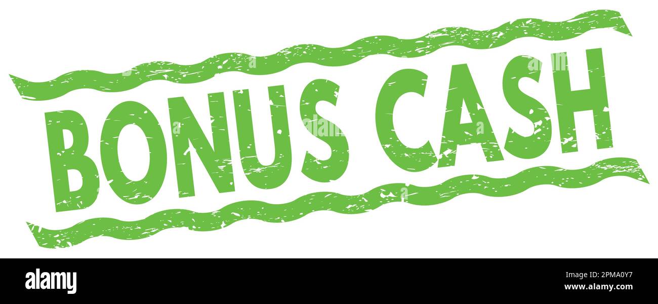 BONUS CASH text written on green lines stamp sign Stock Photo - Alamy