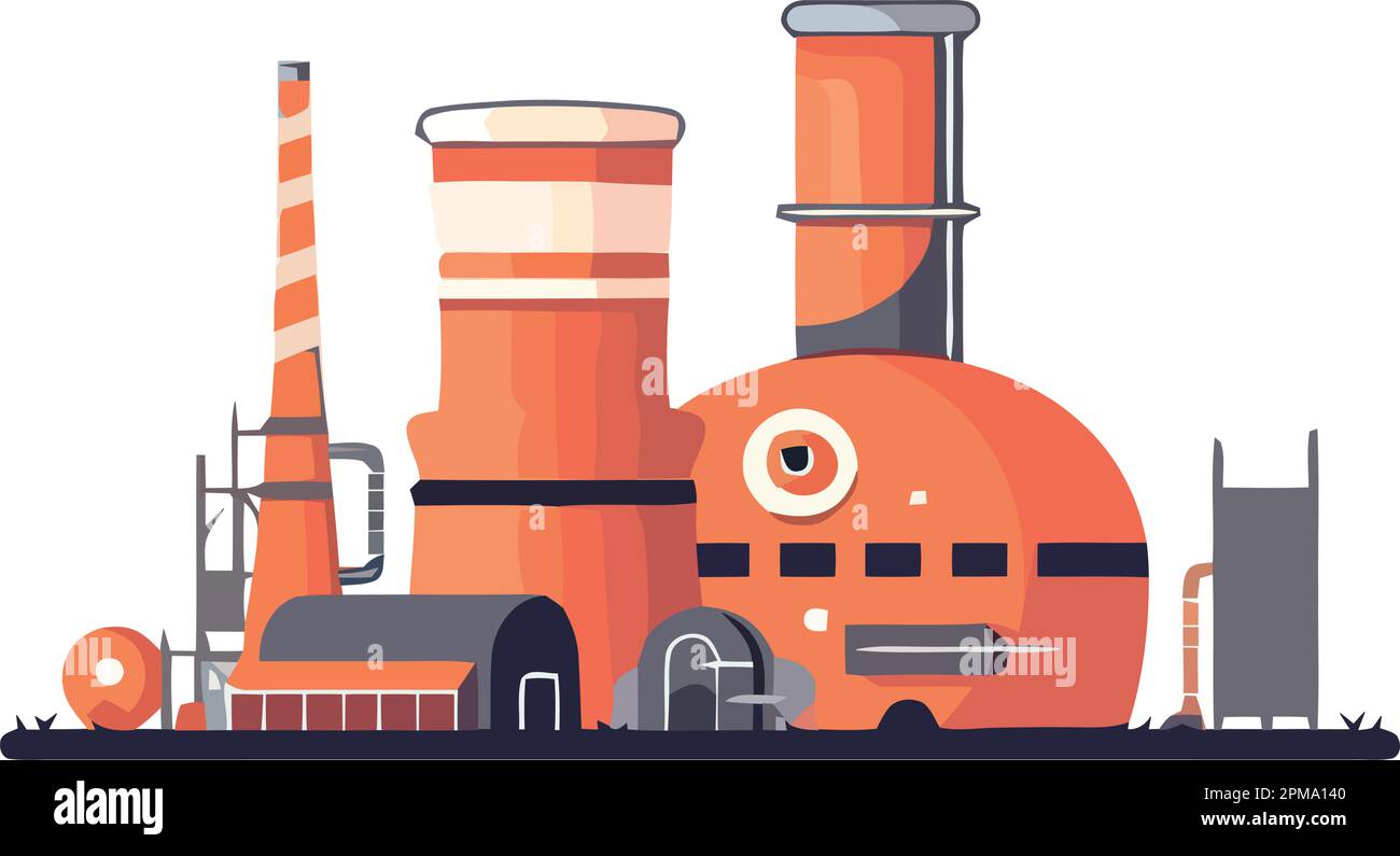 Heavy machinery working in steel refinery industry Stock Vector Image ...