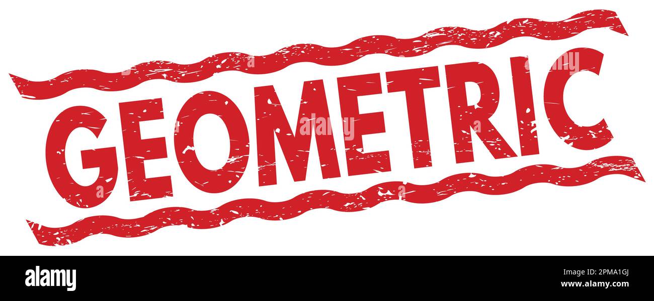 GEOMETRIC text written on red lines stamp sign Stock Photo - Alamy