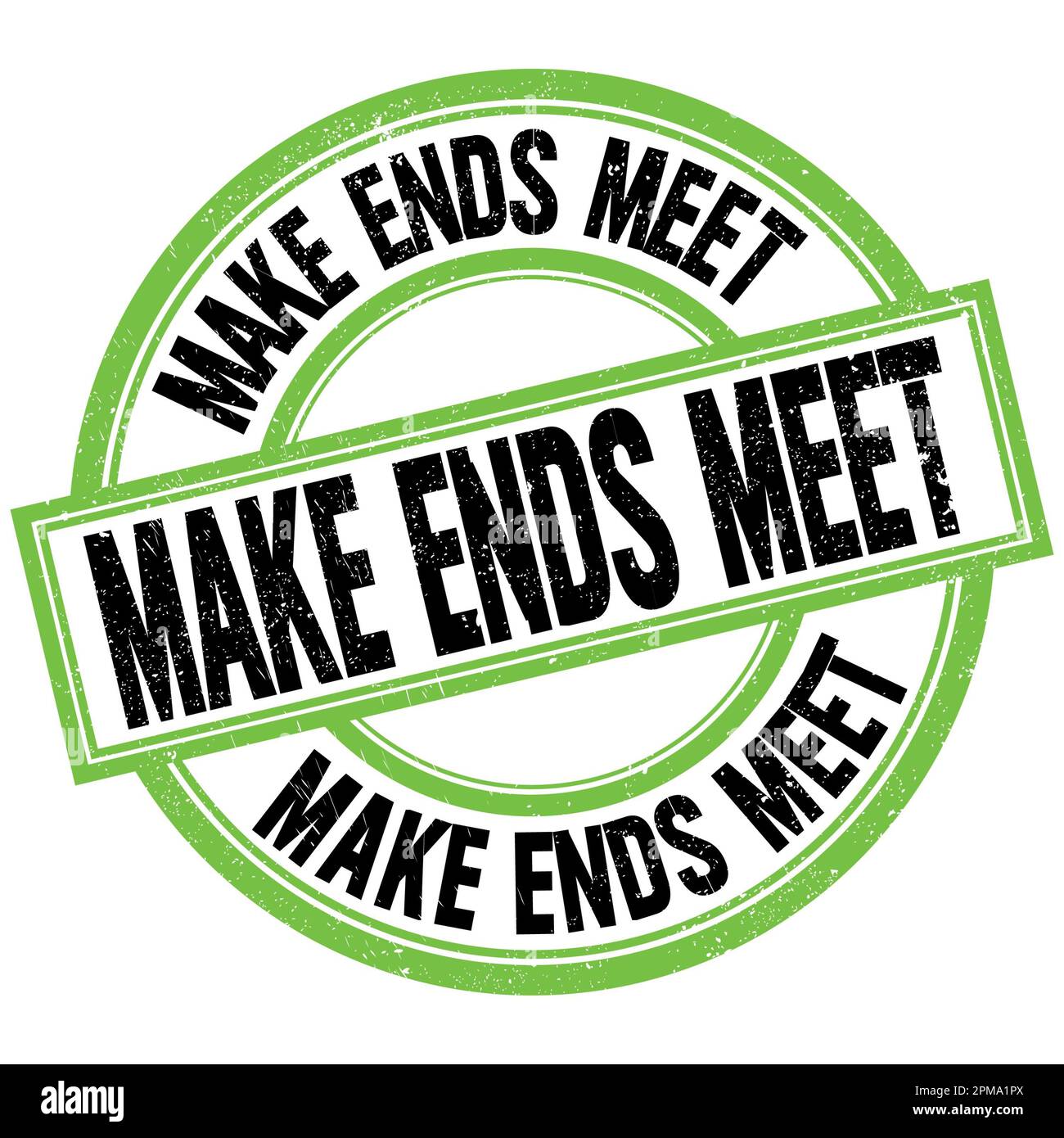 MAKE ENDS MEET text written on green-black round stamp sign Stock Photo ...