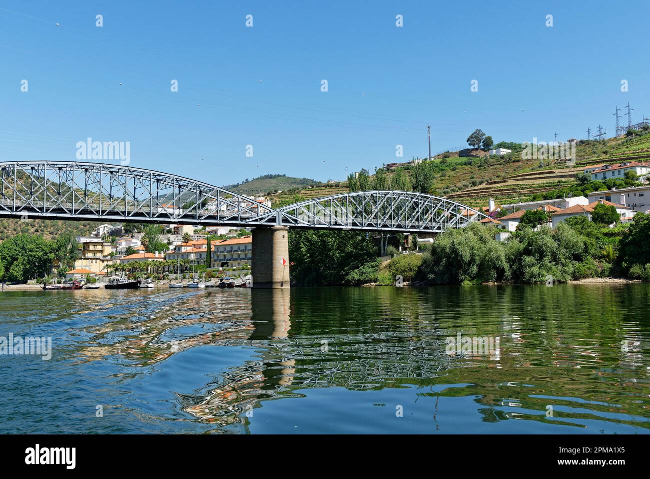 Bridge over the river Douro, Pinhao, river Douro, Portugal Stock Photo ...