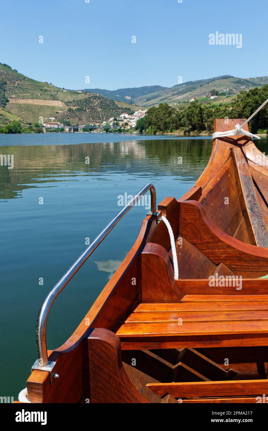 Boat tour, vineyards at the river Douro, near Pinhao, Portugal Stock ...