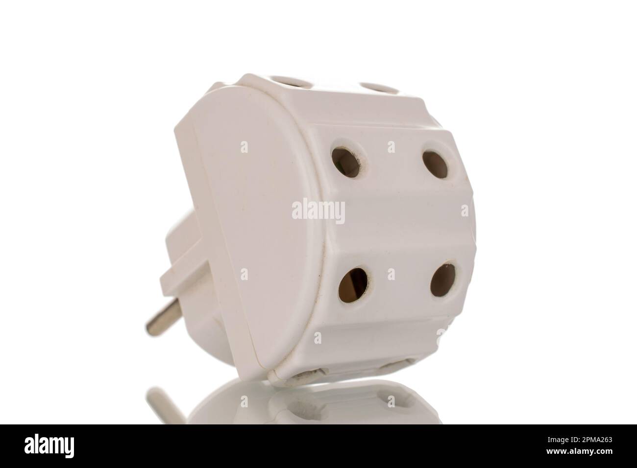 One electrical adapter, macro, isolated on white background Stock Photo ...