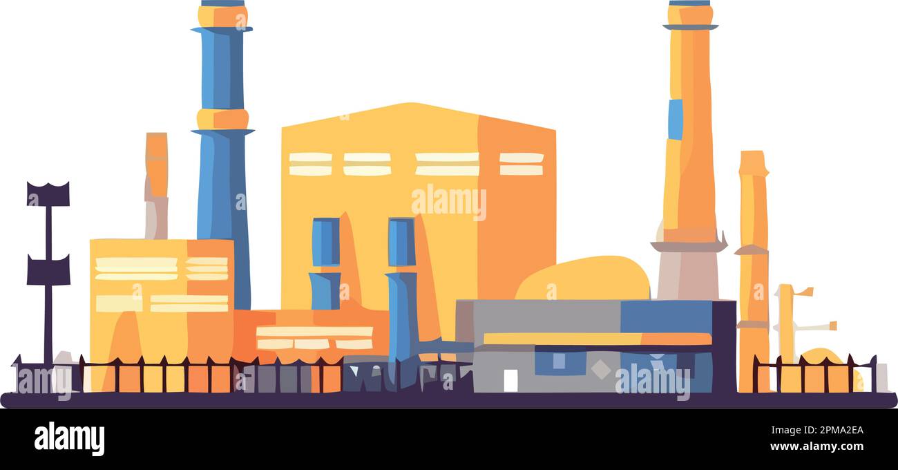 Industrial cityscape symbolizes pollution and environmental danger ...