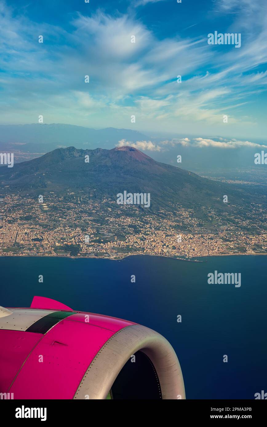Italian Vesuvius volcano from the air Stock Photo - Alamy