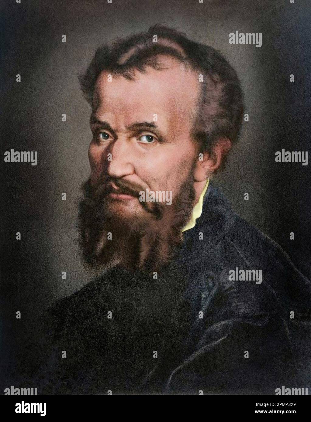 Portrait de Michelangelo Buonarroti dit Michel-Ange (Michelange ou ...