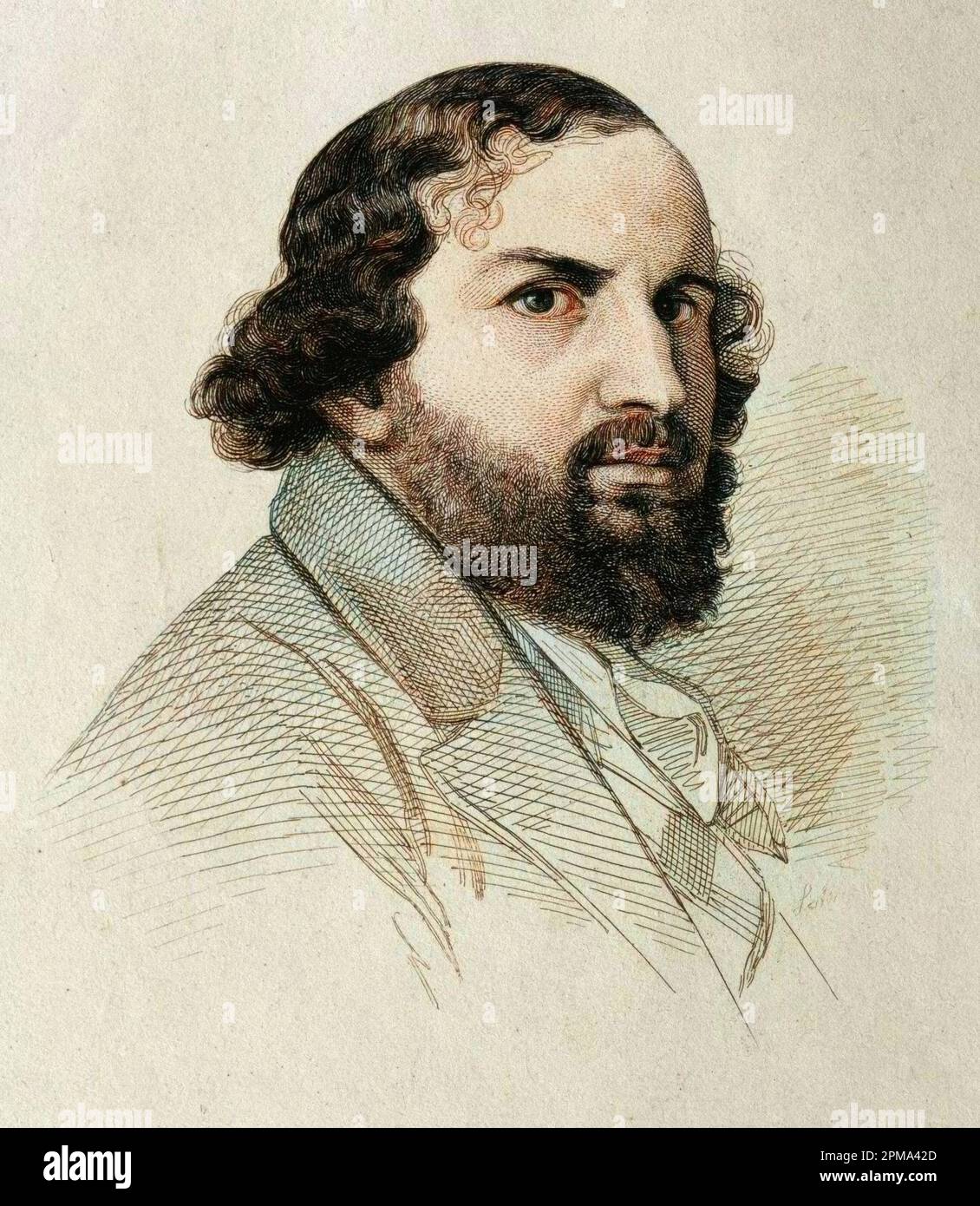 Portrait of Ferdinand Hiller (1811 -1885), German composer and ...