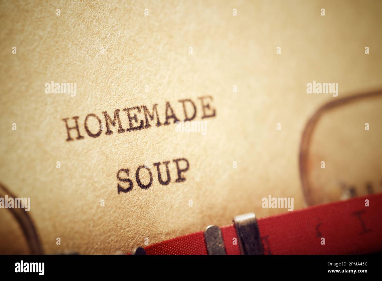 Homemade soup text written with a typewriter Stock Photo - Alamy