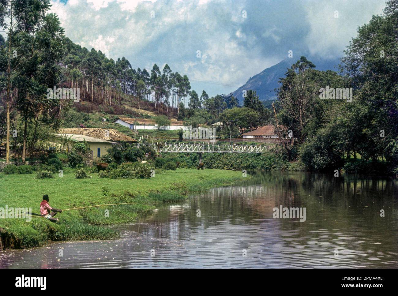 Munnar hill resort situated at the confluence of three rivers, Kerala ...