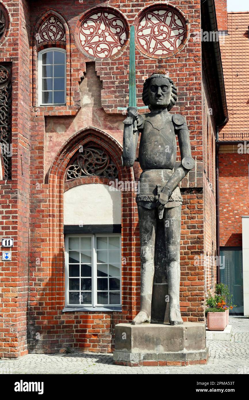 City Hall with Roland statue, Brandenburg an der Havel, Germany Stock ...