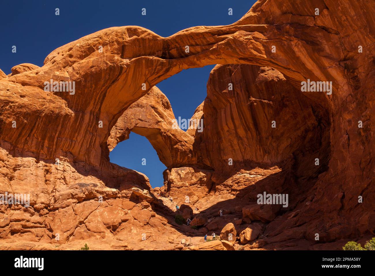 Double Arch, Windows Section, Arches National Park, Utah, USA Stock ...
